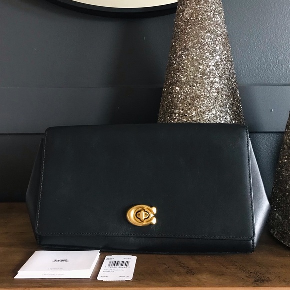 Coach | Bags | Coach Alexa Leather Turnlock Clutch Large Size | Poshmark